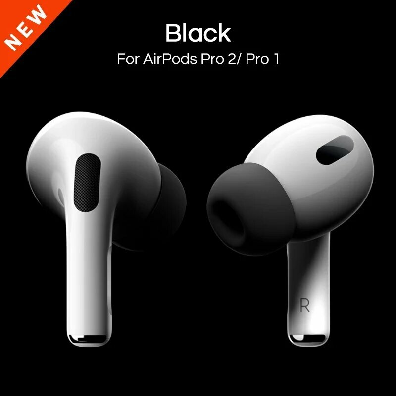 Силиконовые амбушюры для Apple Airpods Pro 2 M size, Pro 2 Black