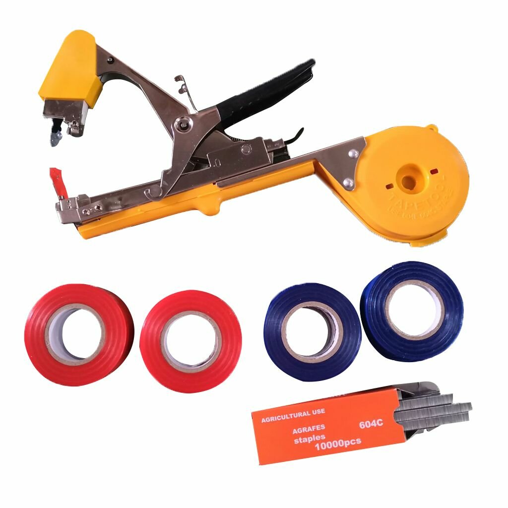 Садовый инвентарь, Садовый инструмент для подвязки томатов и огурцов - желтый, 1 набор