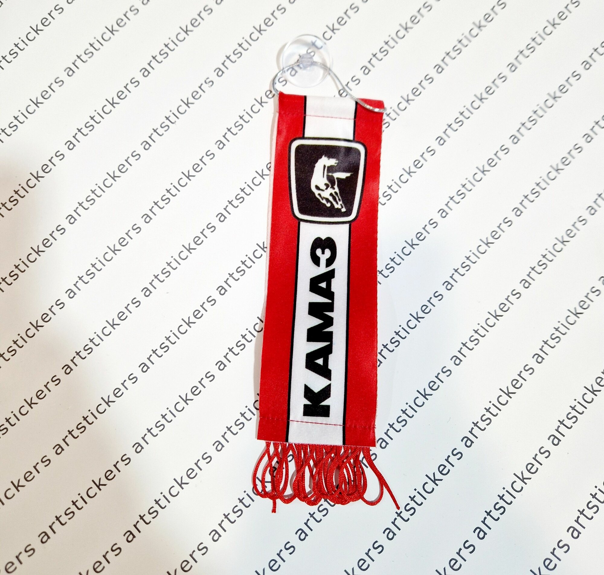 Вымпел Камаз, двусторонний на присоске, ткань, аксессуар для авто, 5.5х20см