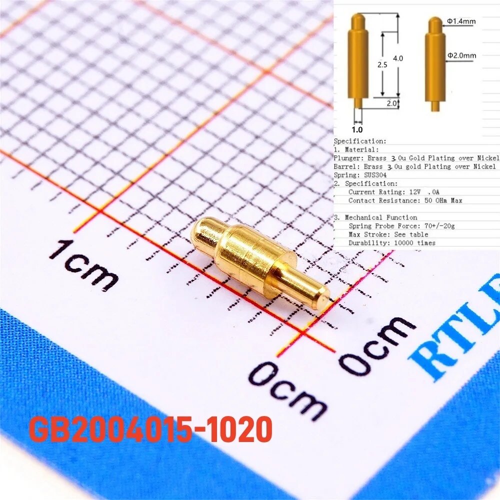 Пружинные контактные разъемы Pogo Pin RTLECS 1.5/2.0 мм