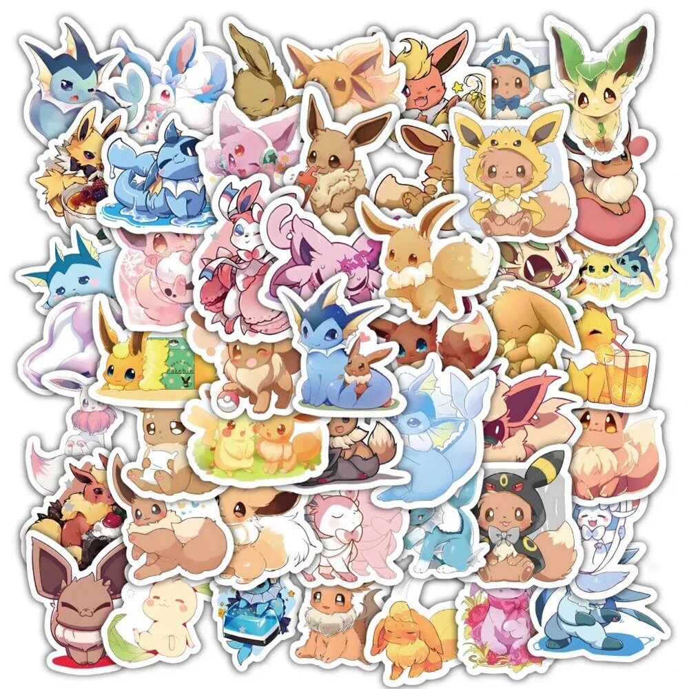 Набор наклеек Pokemon Eevee TAKARA TOMY 60pcs