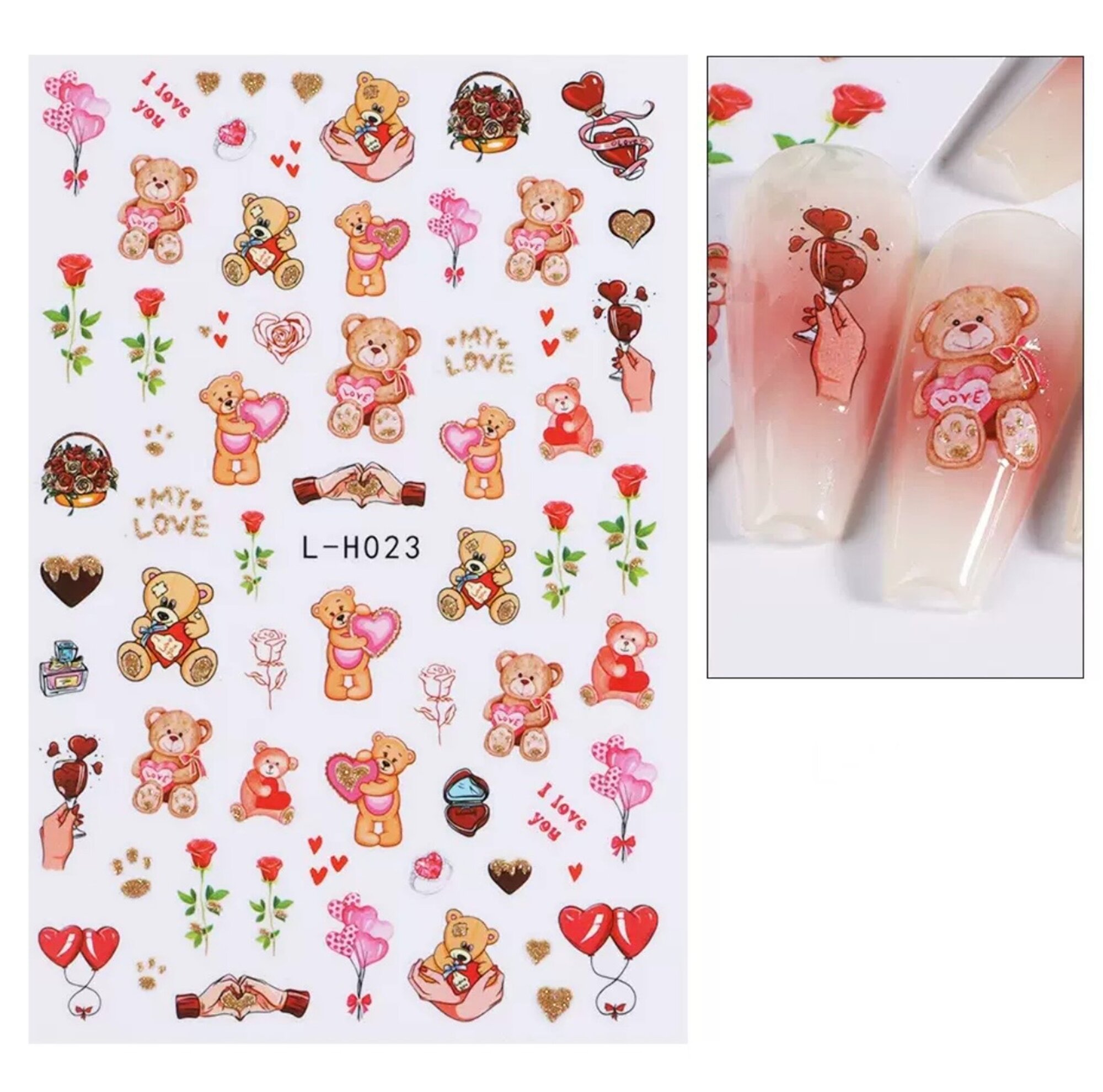 Наклейки для ногтей Мишка