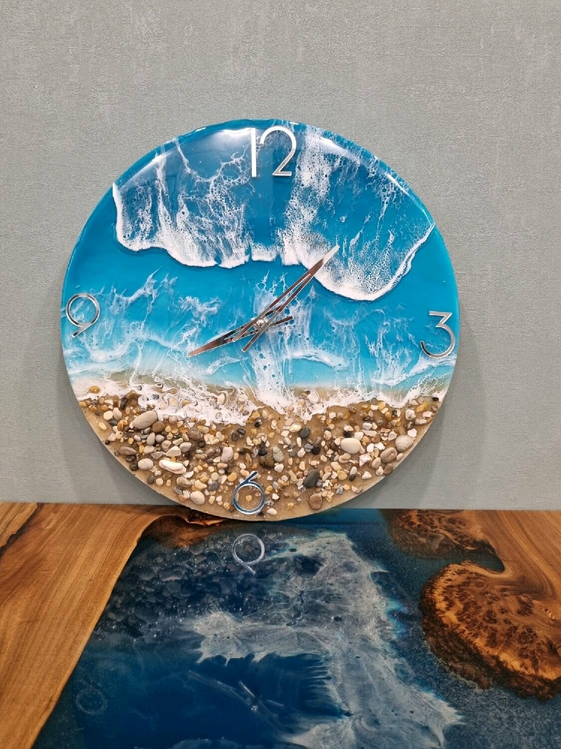 Часы "EasyLOFT" настенные из эпоксидной смолы, для дома и офиса, 30см.