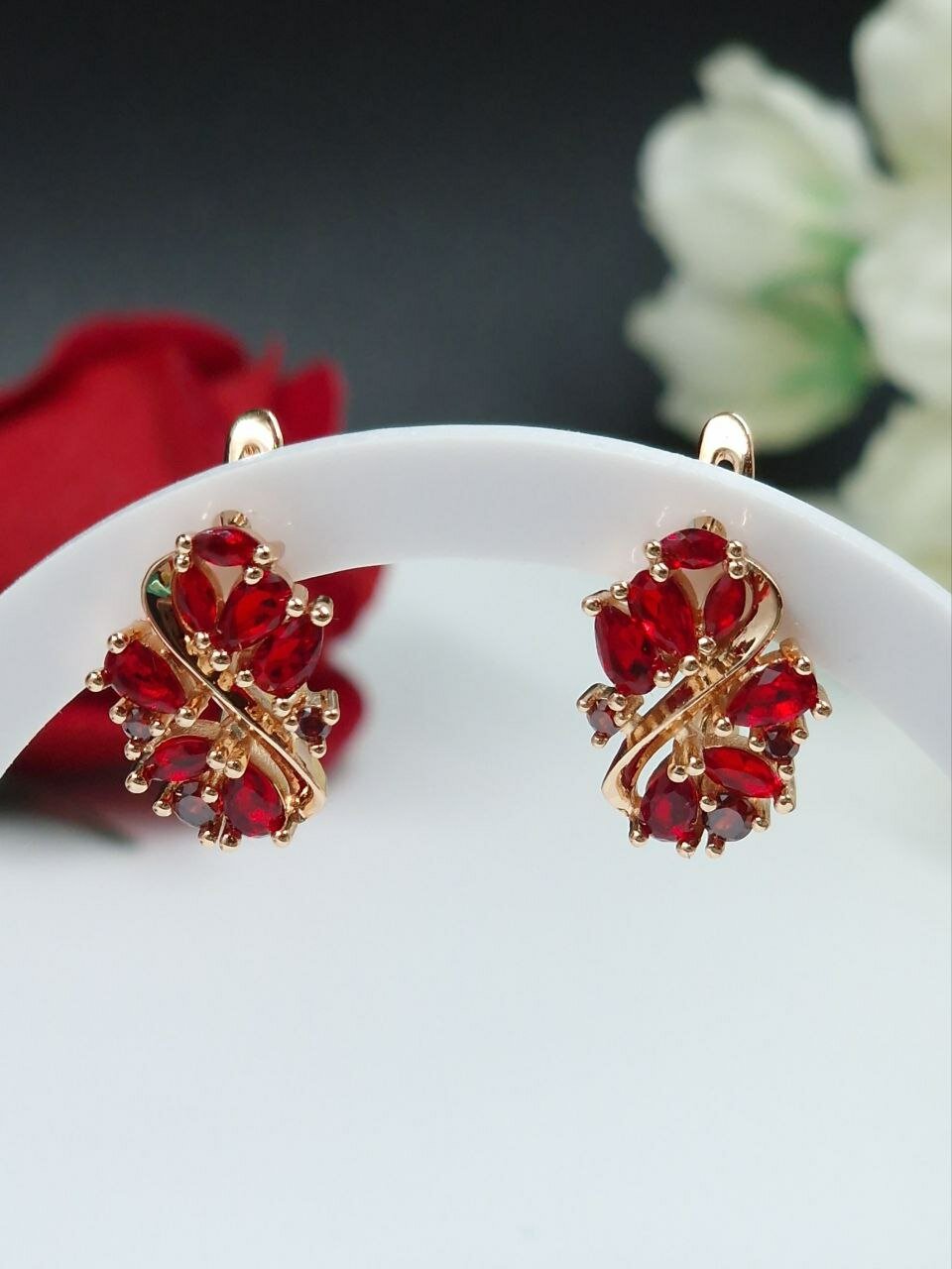 Серьги, фианит