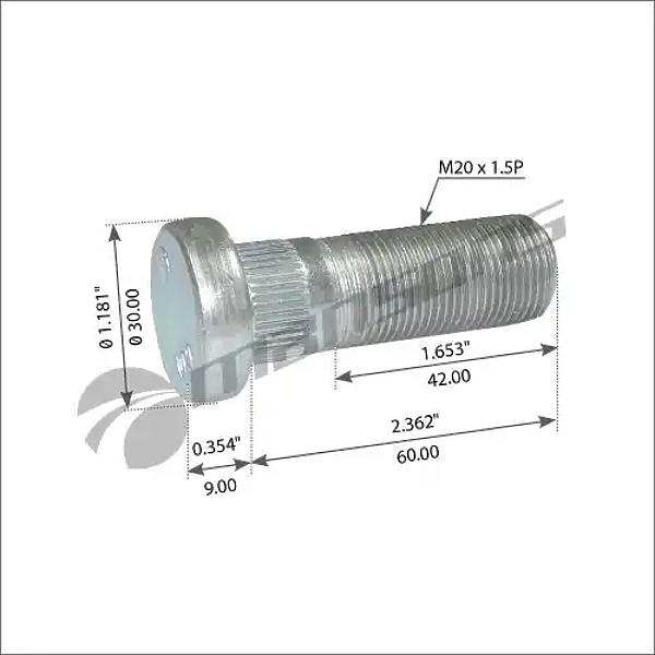 MANSONS 033.900.528 болт колесный m20x1.5x69 / 42\Volvo (Вольво) fl