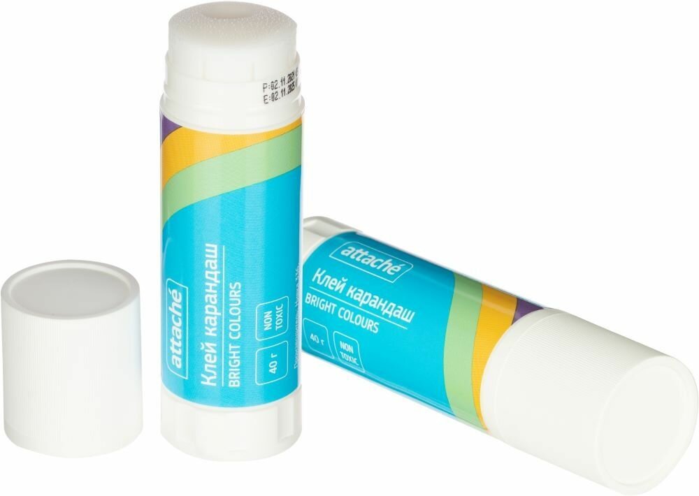 Клей-карандаш Attache 40 г Bright colours, Чехия
