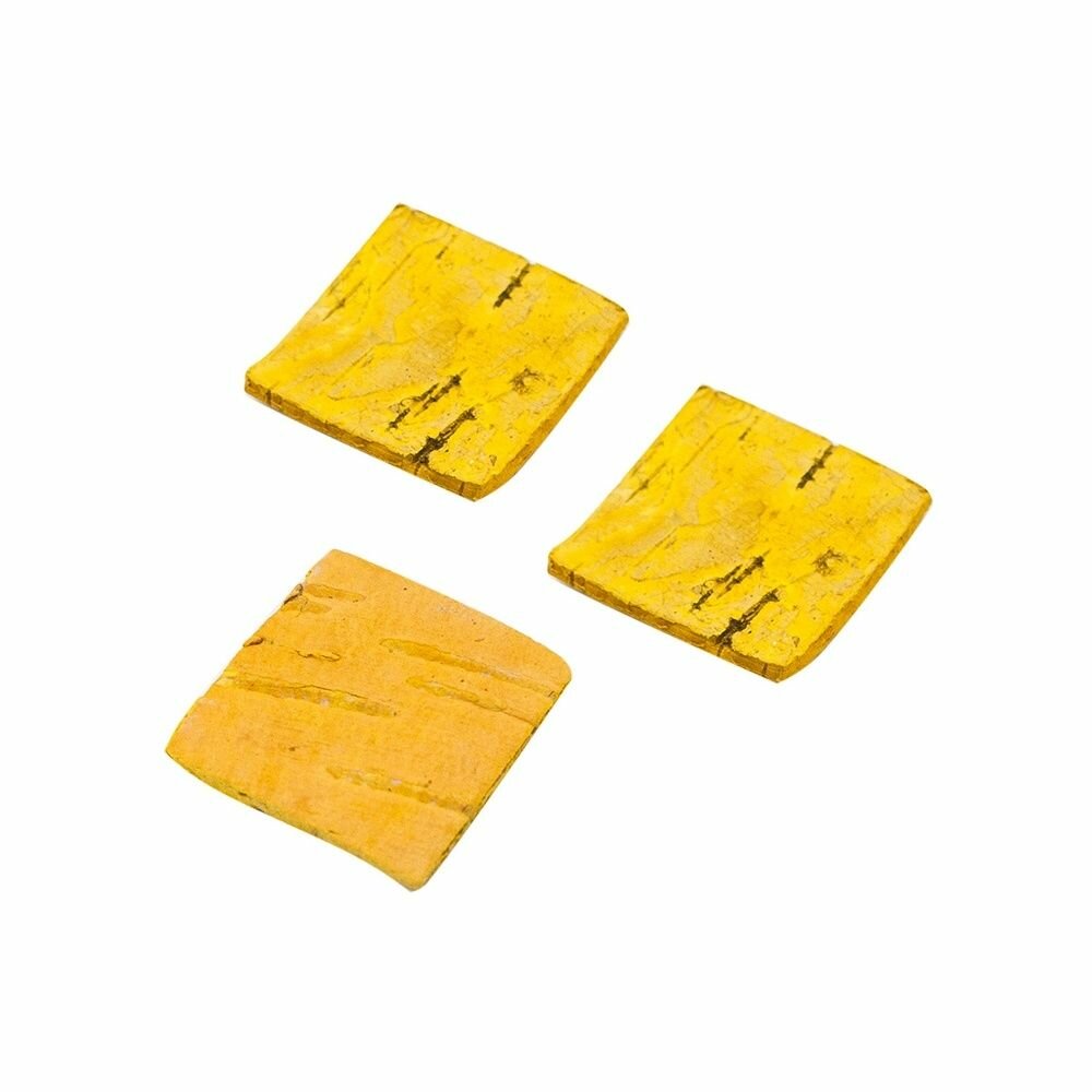 Природные материалы айрис из коры дерева "Квадратики", 3 см, 30 шт желтый (YW013)