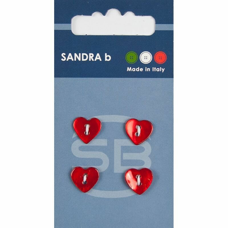 Пуговицы Sandra b Красные, 11 мм, 4 шт