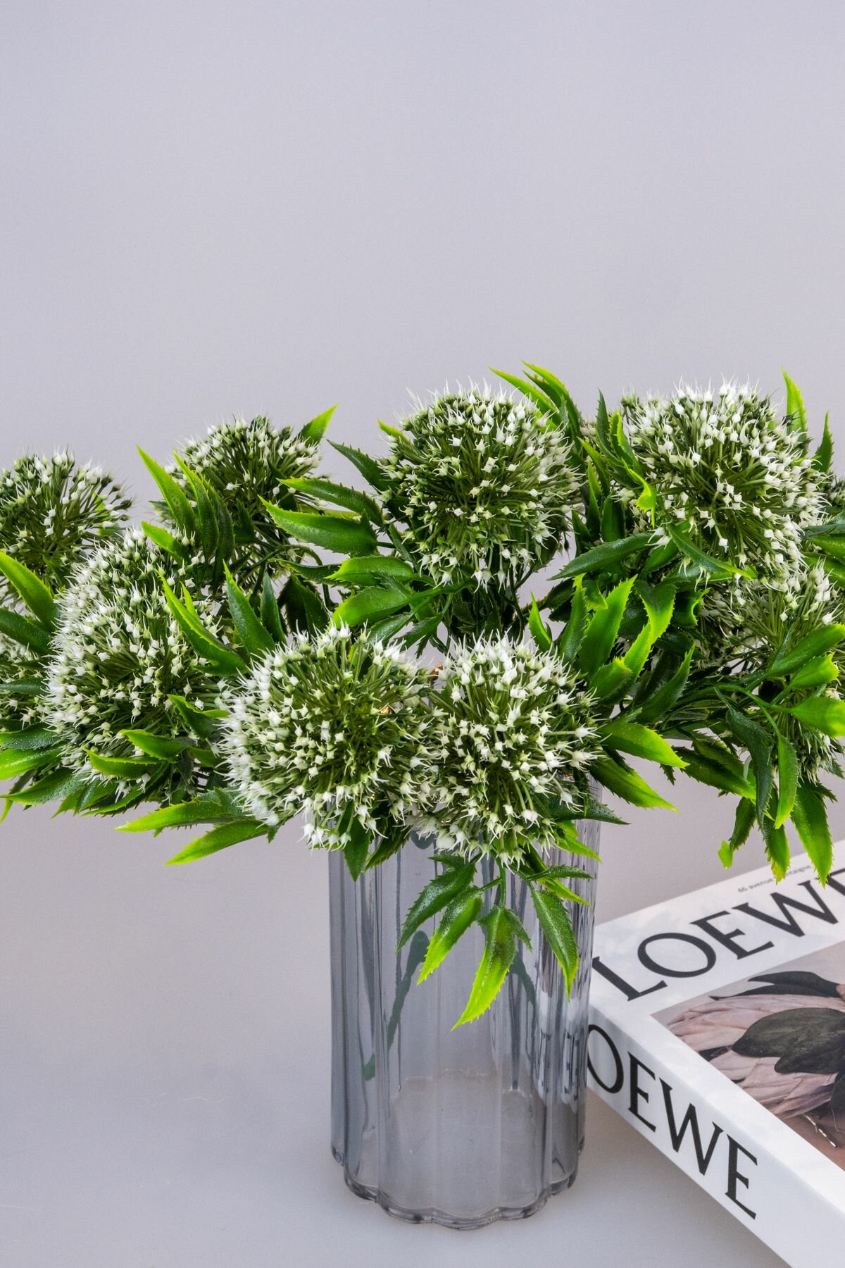 Искусственные цветы для декора пушистая зелень одуванчик шарики 3 букета 15 веток 30 см