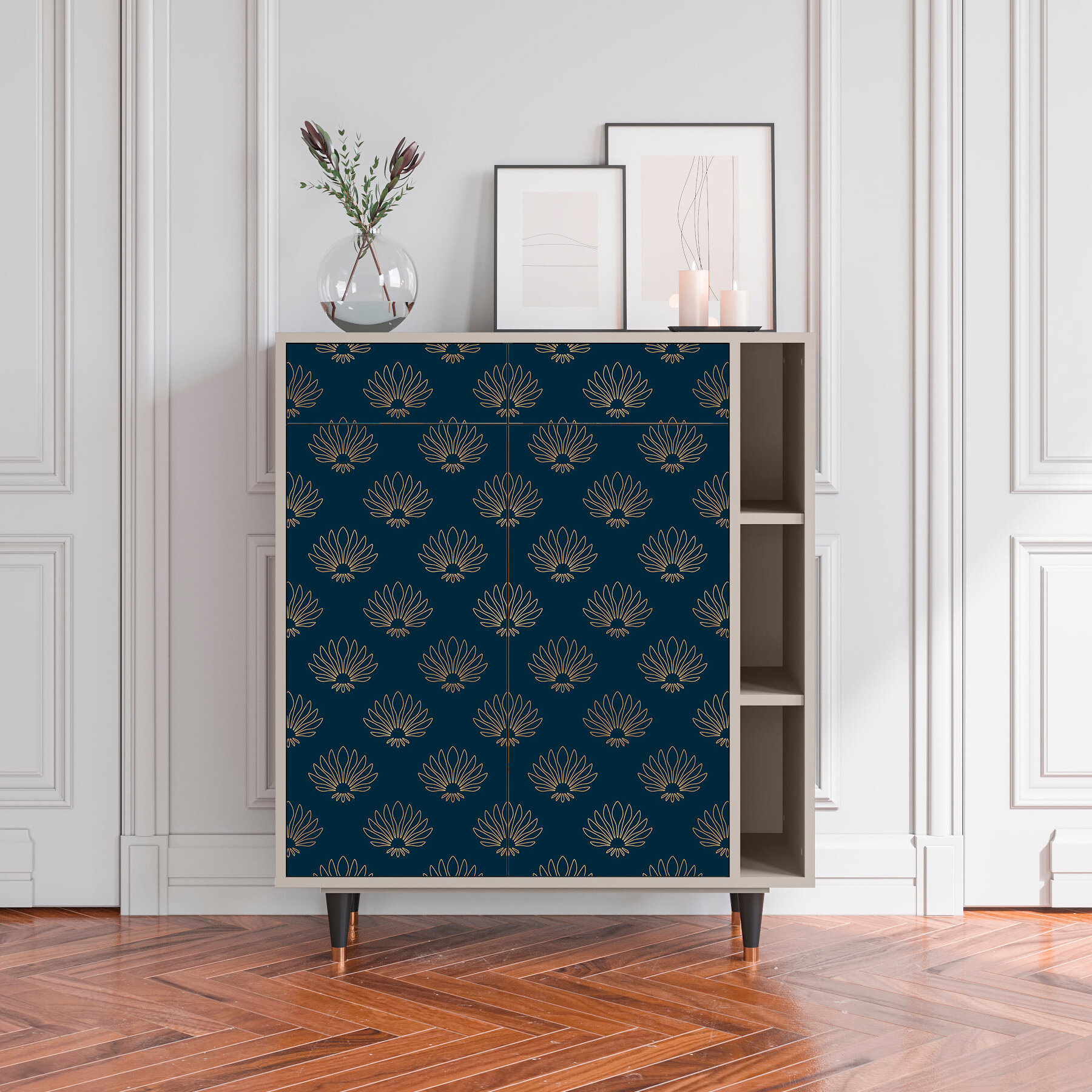 Комод - STORYZ - BS6 Blue Lotus, Размер - 94 x 110 x 41 см, Цвет корпуса - , Сатин