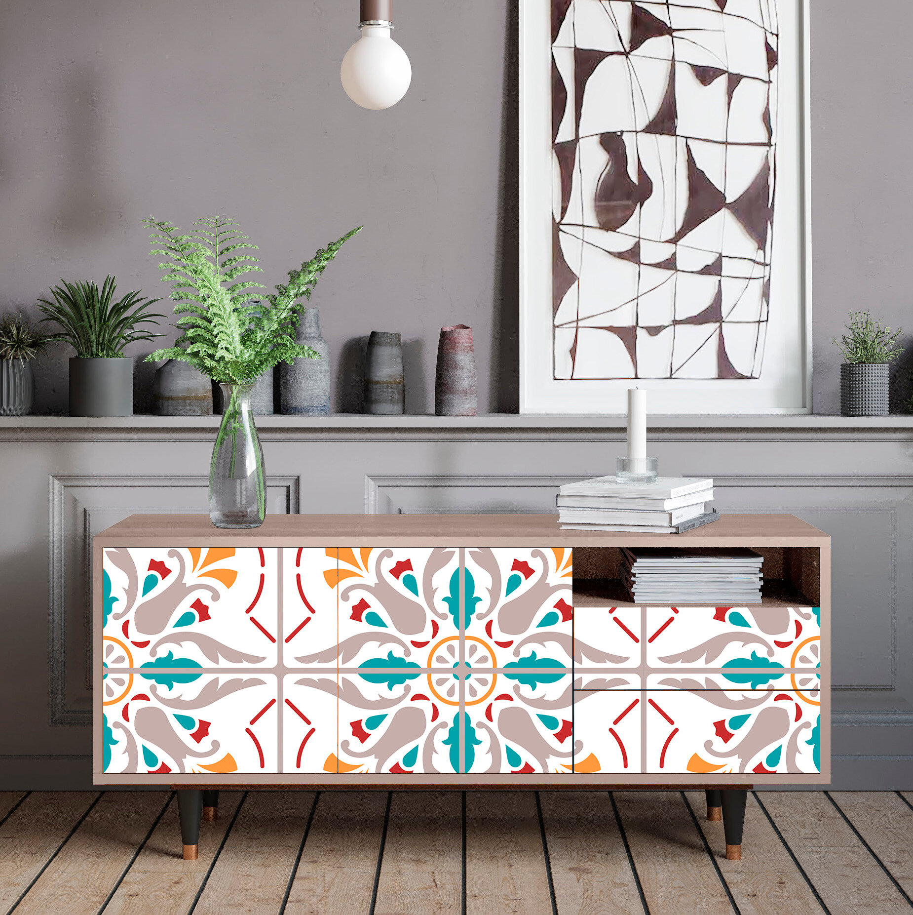 ТВ-Тумба - STORYZ - T7 Spring Ceramics, Размер - 125 x 56 x 41 см, Цвет корпуса - , Бежевый