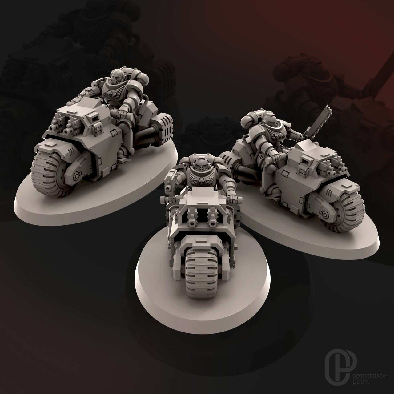 Набор миниатюр Bikers Brothers / Вархаммер 40000 - Warhammer 40K (45мм)