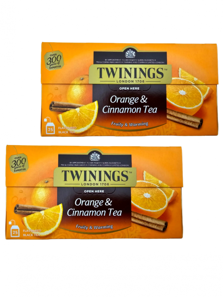 Twinings Orange Cinnamon 2г x 25пак чай черный (2 пачки) (713483772)