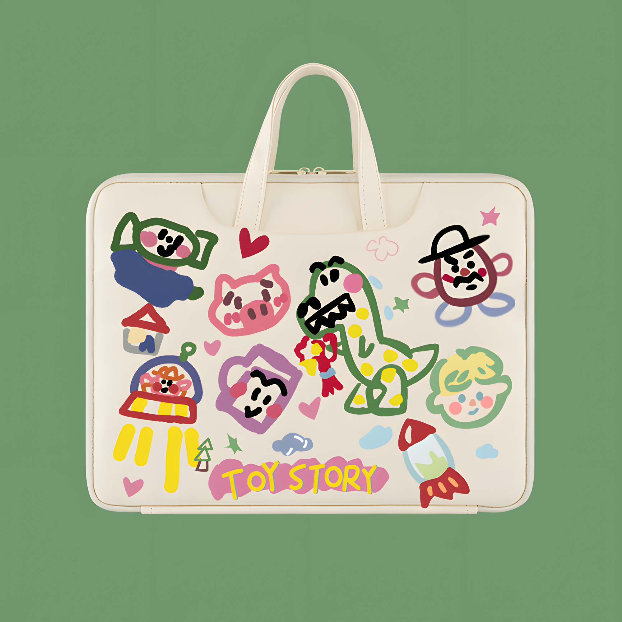 Сумка для ноутбука 14", влагозащитная, 3 отделения, граффити с животными