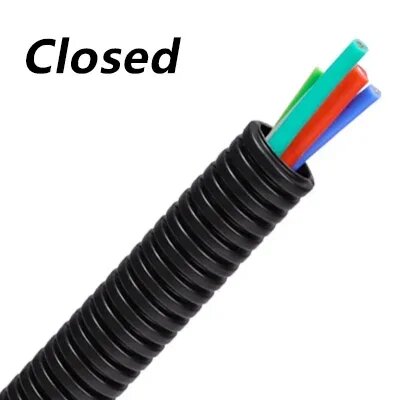 Гофрированная труба ПП черная 7,5-34,5 мм Black Closed, 1 meter, AD 11.6 x ID 8mm
