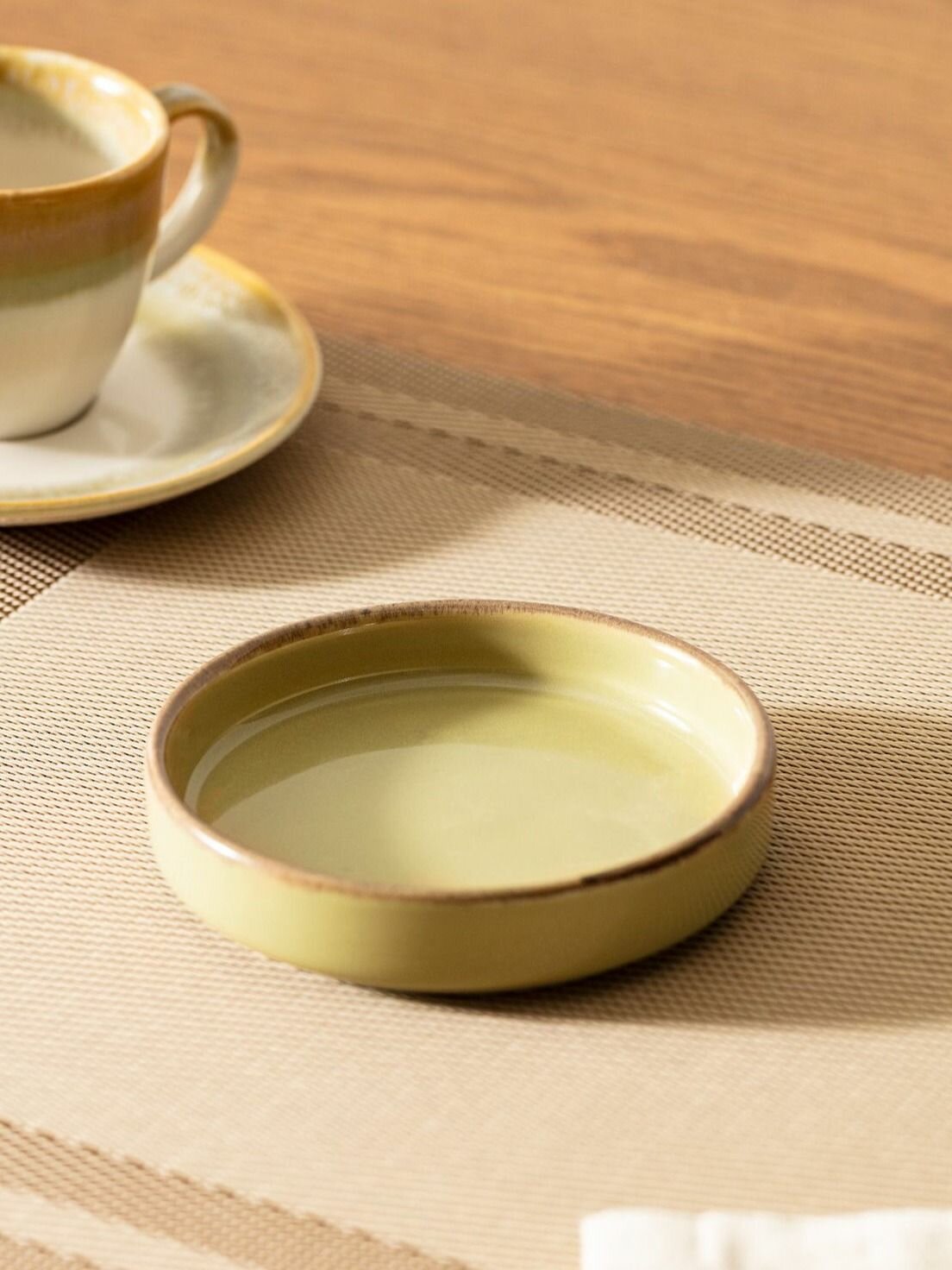 Блюдца Madame Coco, фарфор, набор 4 шт, бежевые, для СВЧ, для посудомойки