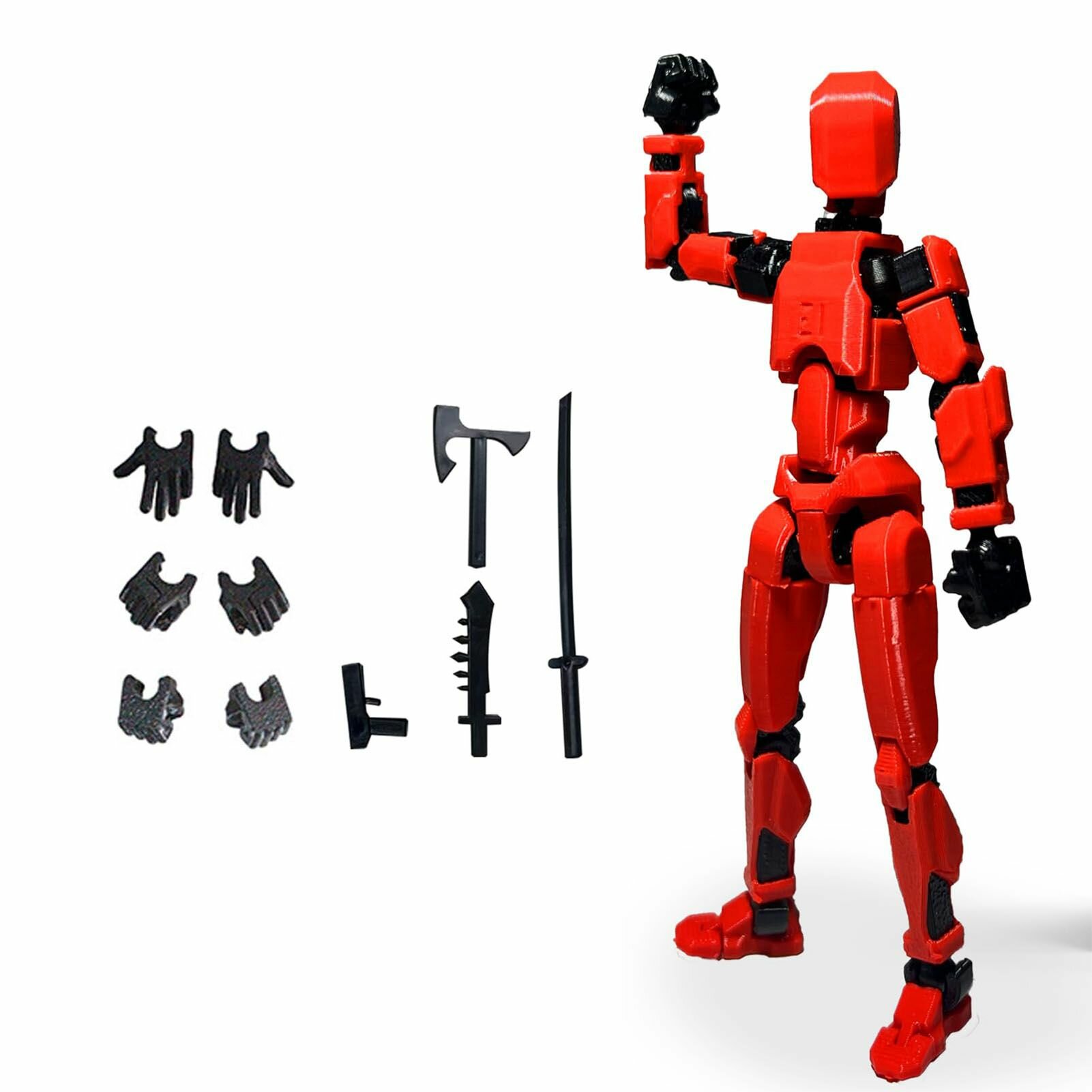 Фигурка Titan 13 Air Bound, многосуставная, подвижная, 3D печать, шарнирный робот Lucky 13, красный, 1 шт.