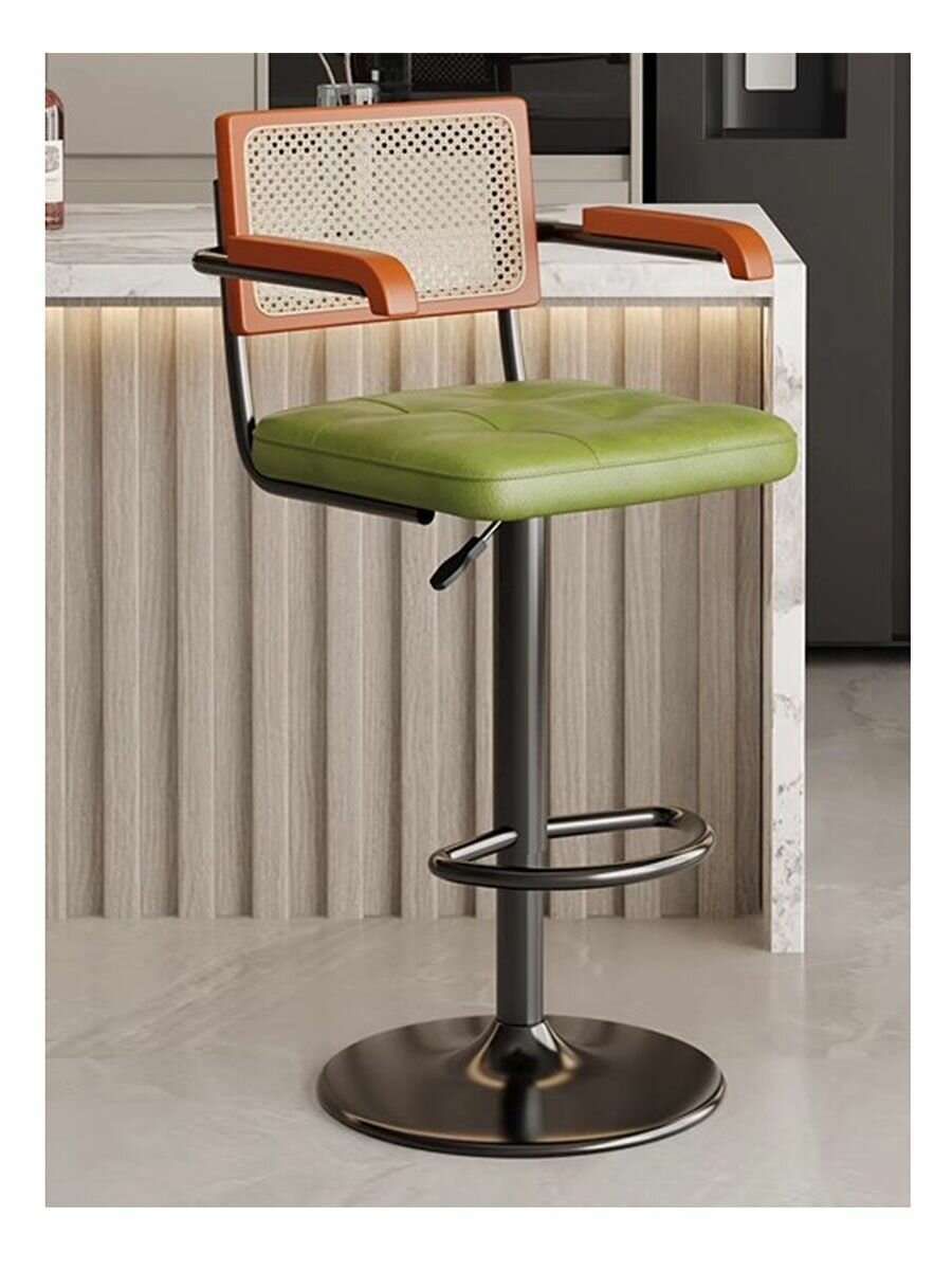 Барный стул/Подъемный высокий табурет, Кассирское кресло из ротанга в стиле ретро, Высота подъема 60-80см