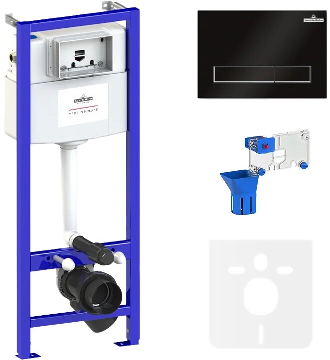 Инсталляция с кнопкой Lavinia Boho RelFix 77010033 42, 5 см, крепление к стене/к полу, кнопка для унитаза хром, матовая