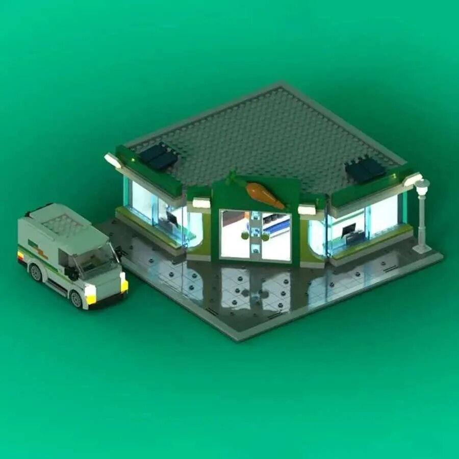 Street View Продуктовый Магазин Moc Строительные Блоки для детей 6+