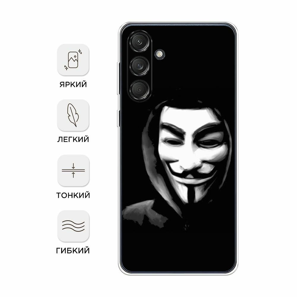 Чехол на Samsung Galaxy M55 / Самсунг M55 с принтом "Анонимус" — фото 1