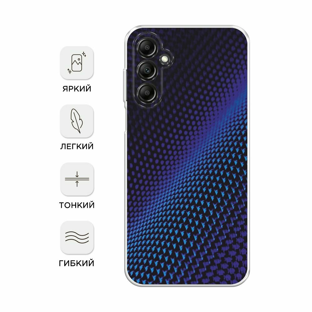 Чехол на Samsung Galaxy A15 / Самсунг А15 с принтом "Синий карбон" — фото 1