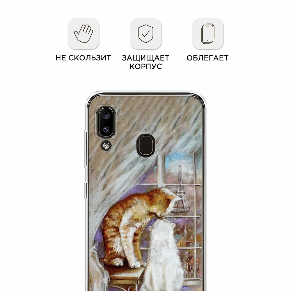 Чехол на Samsung Galaxy A30/A20 / Самсунг Галакси A30/A20 с принтом "Влюбленные котики 1" — фото 1