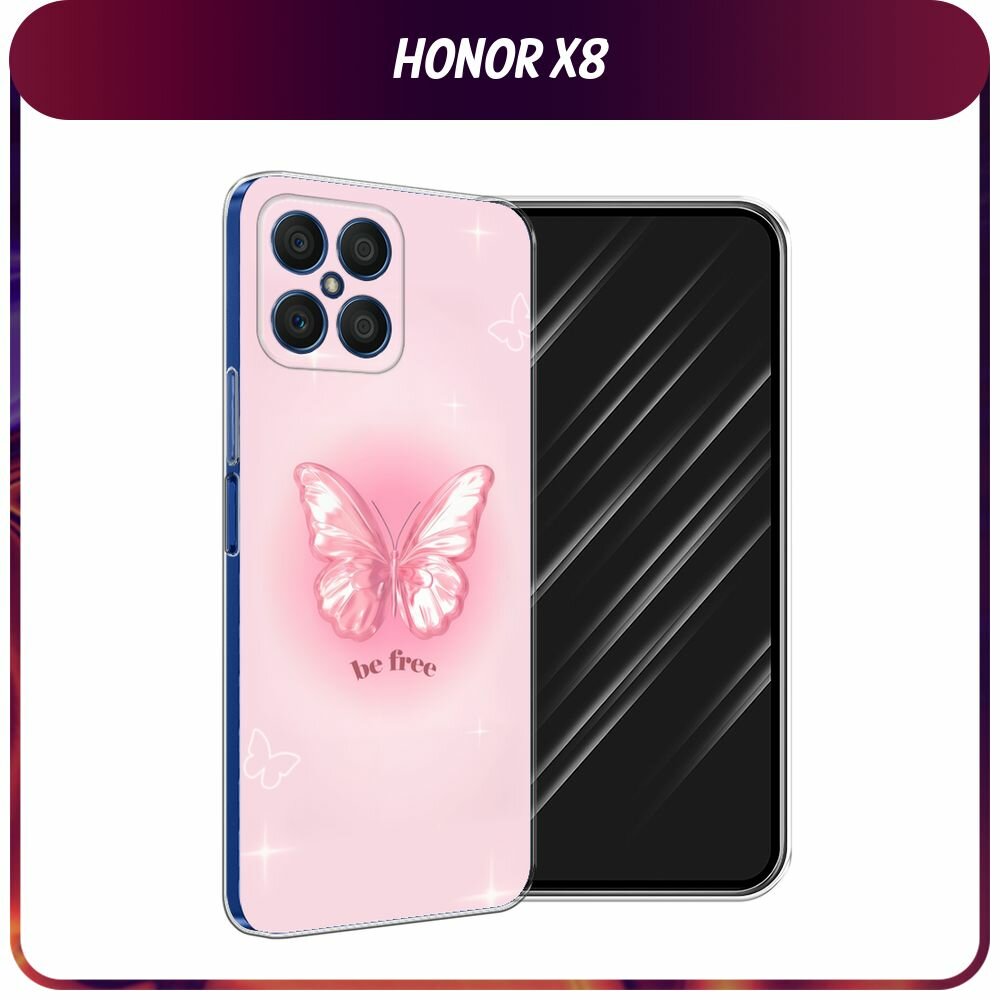 Чехол на Honor X8 / Хуавей X8 с принтом "Be free butterfly 1"