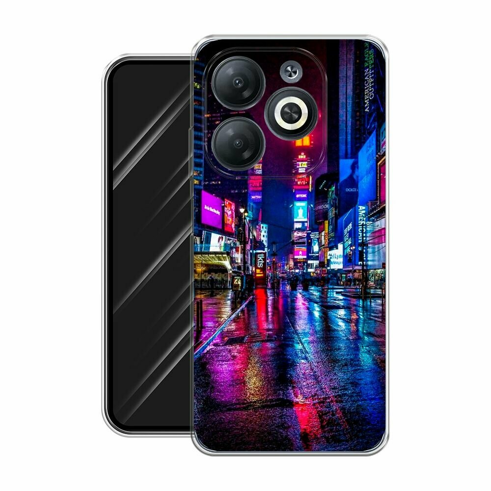 Чехол на Infinix Smart 8/8 HD/HOT 40i / Инфиникс Смарт 8/8 HD/HOT 40i с принтом "Фиолетовая улица" — фото 1