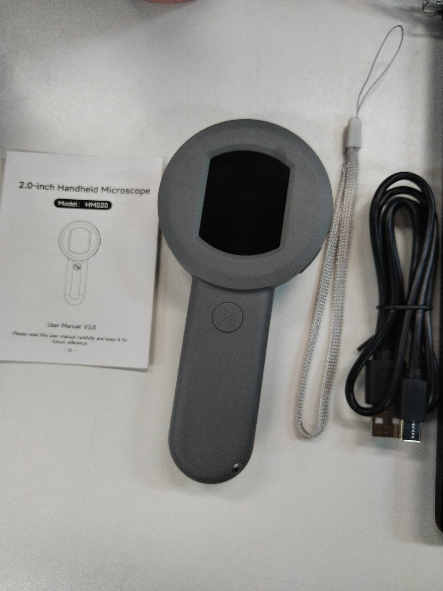 Цифровой ручной микроскоп с увеличительным стеклом 100X для взрослых и детей с 2-дюймовым IPS-экраном, ручной фокусировкой, светодиодной подсветкой и памятью на 16 млн фотографий