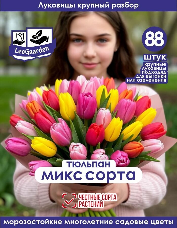 Тюльпан Луковицы Микс сортов 88 шт