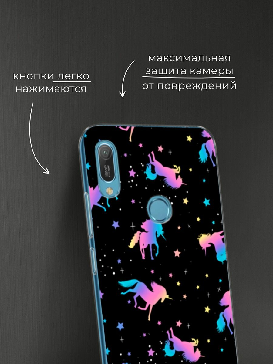Чехол на Honor 8A/8A Pro/Huawei Y6s/Y6 2019 / Хонор 8А с принтом "Единороги градиент" — фото 1