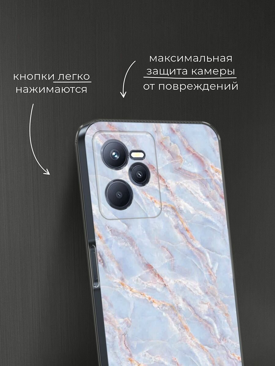 Чехол на Realme C35 / Реалми C35 с принтом "Сиреневый мрамор" — фото 1