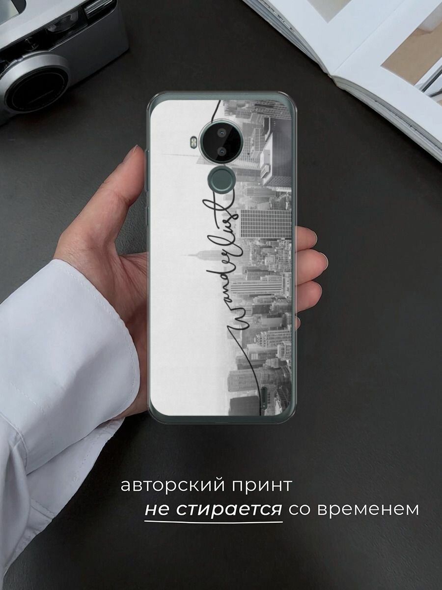 Силиконовый чехол на Nokia C30 / Нокия C30 с принтом "Черно город" — фото 1