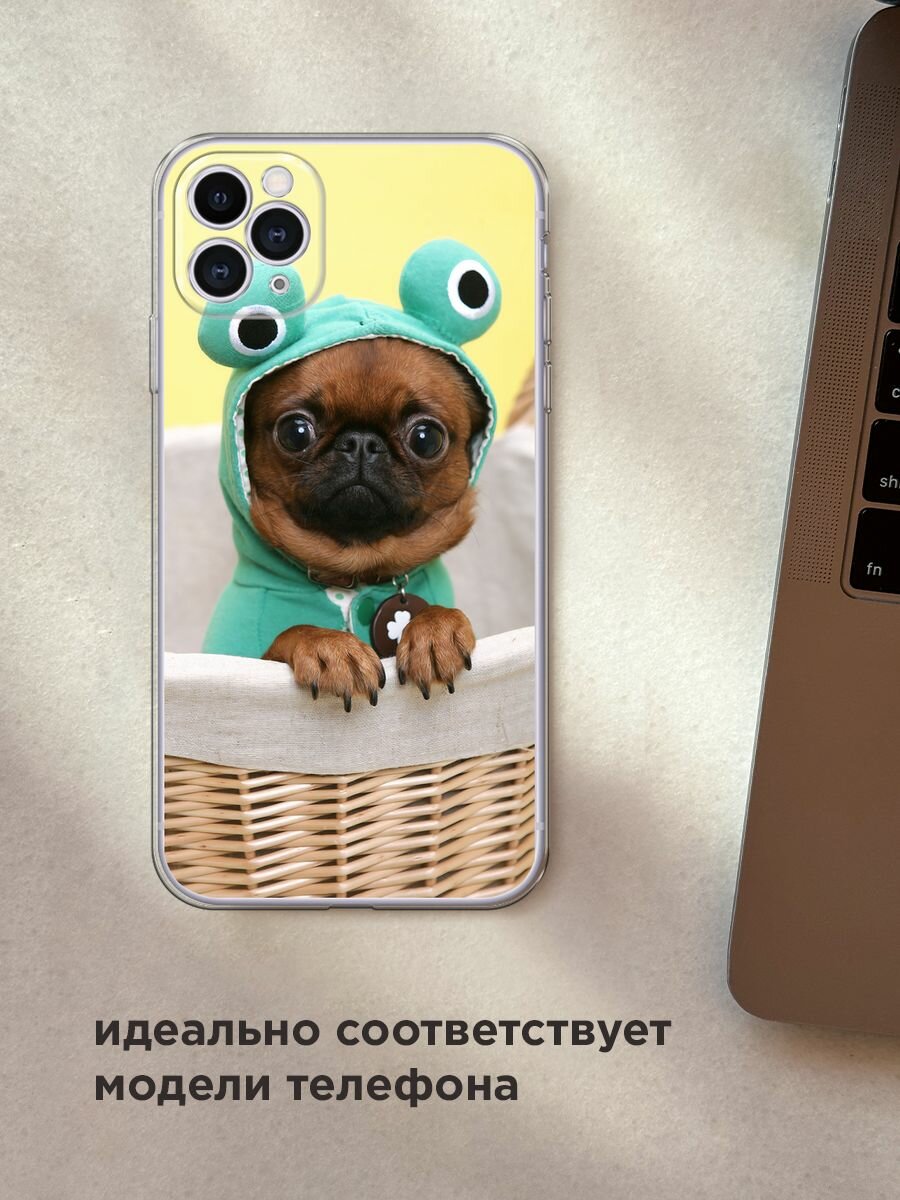 Чехол на Apple iPhone 11 Pro / Айфон 11 Про с принтом "Собачка в шапке лягушки" — фото 1