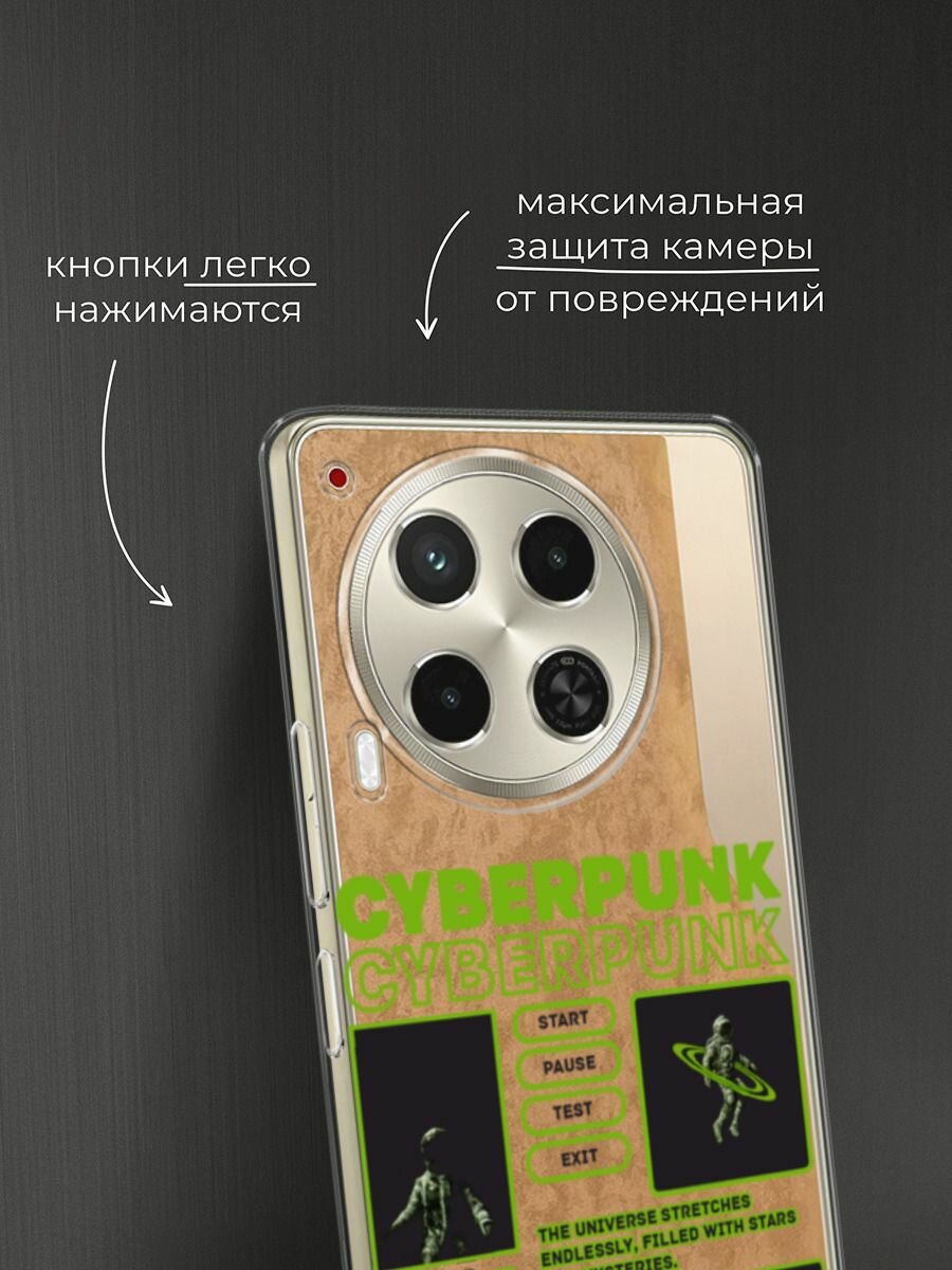 Чехол на Tecno Camon 30 4G / Текно Камон 30 4G с принтом "Cyberpunk", прозрачный — фото 1
