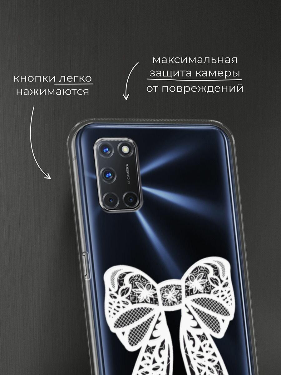 Чехол на Oppo A52/A72 / Оппо A52/A72 с принтом "Черно-белый бант 2" — фото 1
