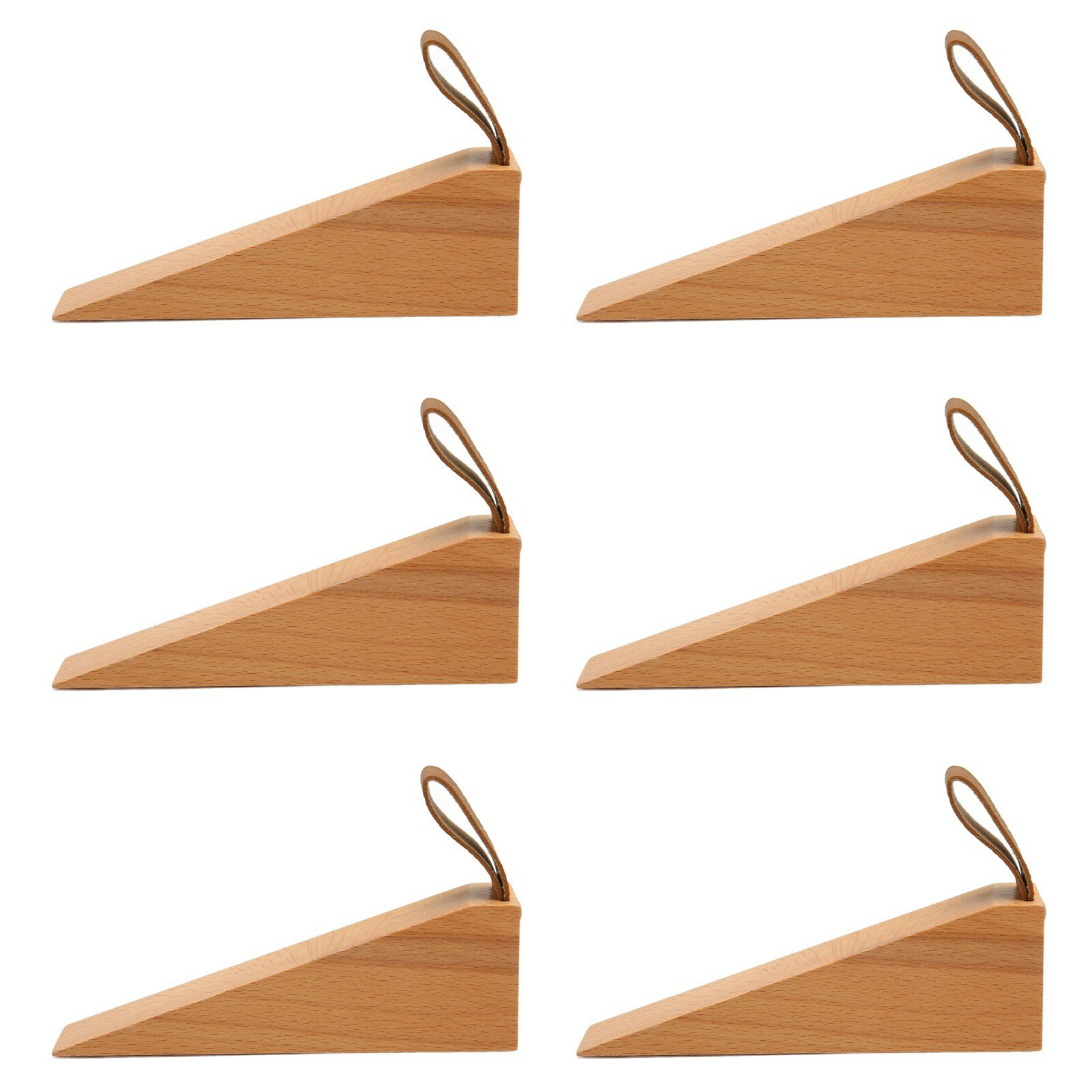 6pcs Door Stopper Wedge Polished Glossy Compact Wooden Firefighter for Home Apartment