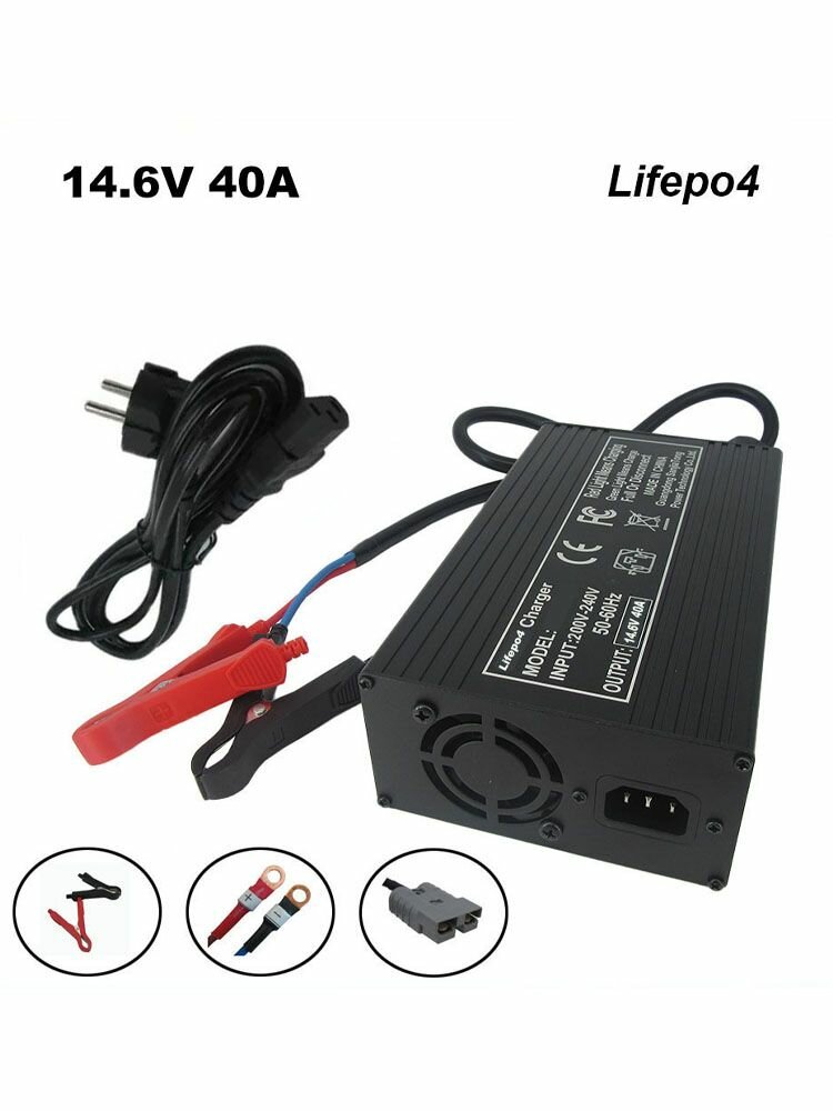 14.6V 40A Lifepo4 быстрое зарядное устройство для 4S 12V 12.8V железного фосфата солнечной системы RV аккумулятор 220V клип аллигатора