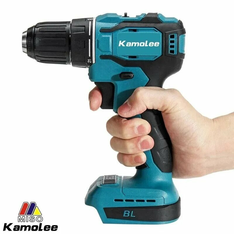 Kamolee, 10 мм Бесщеточная электрическая дрель 450 Нм, 5000 об/мин