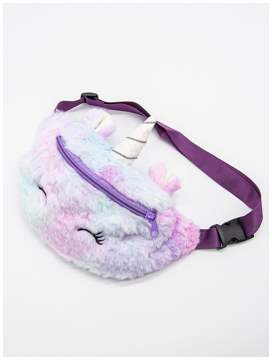 Сумка поясная Единорожек, фиолетовый