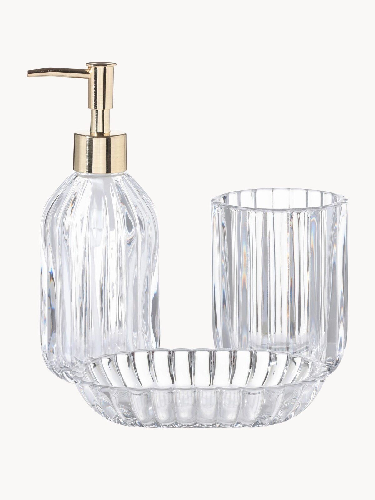 Набор для ванной, 3 предмета, стекло/пластик, Alala, Kuchenland