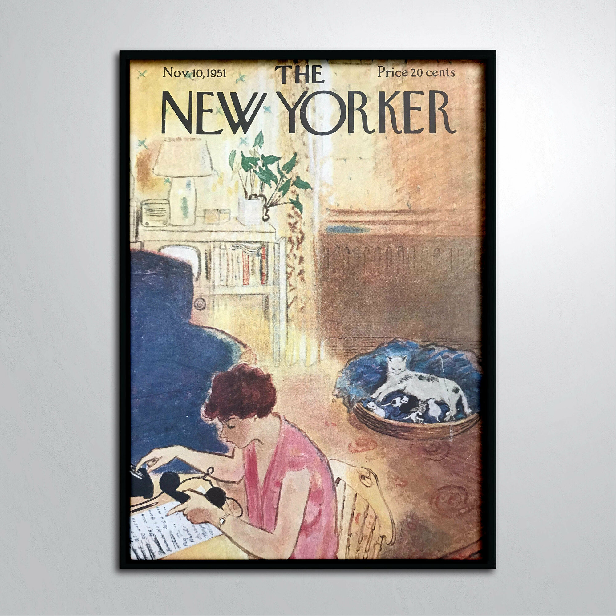 Постер без рамы/Постер для интерьера/Плакат Винтажный Журнал Нью Йоркер The NEW YORKER 10 ноябрь 1951г (А2/420х594)