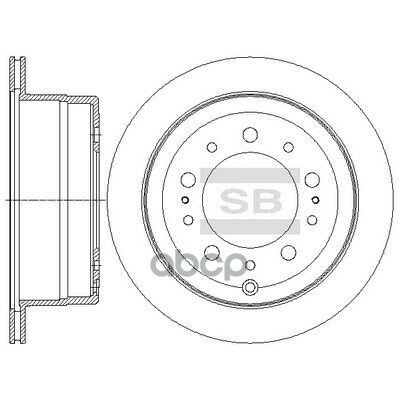 Диск тормозной TOYOTA LAND CRUISER J100 4.2-4.7 00-05/LEXUS LX470 02-07 задний Sangsin brake арт. SD4036