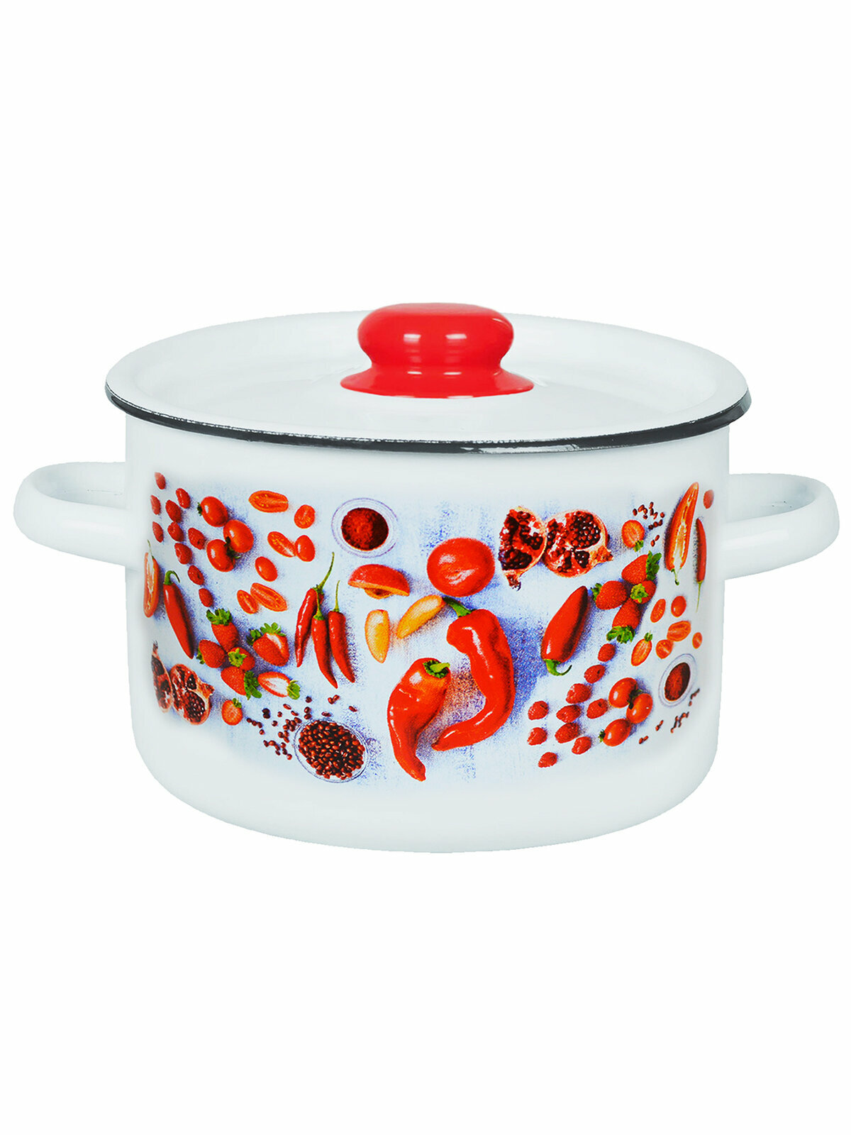 Кастрюля эмалированная Appetite Паприка, с крышкой, 4,5 л