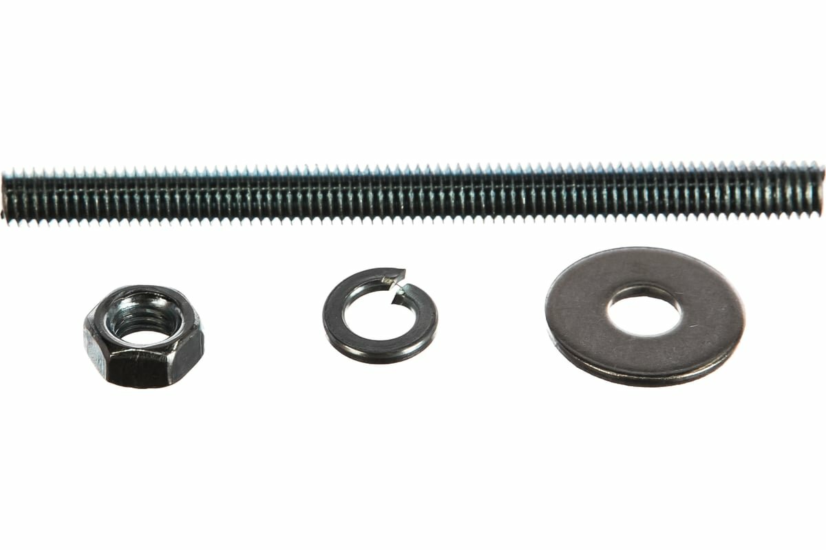 Европартнер Шпилька DIN976 М8x100 в комплекте гайки DIN934 шайбы DIN 9021 и DIN127 2 шт. 12 0611 2