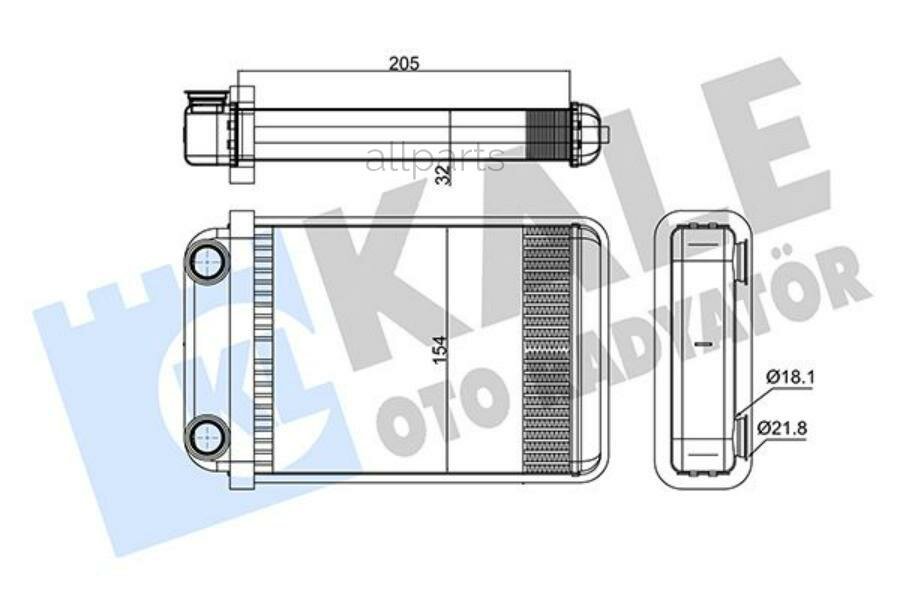 KALE 346390 Радиатор отопителя для а/м Opel Astra J (10-)