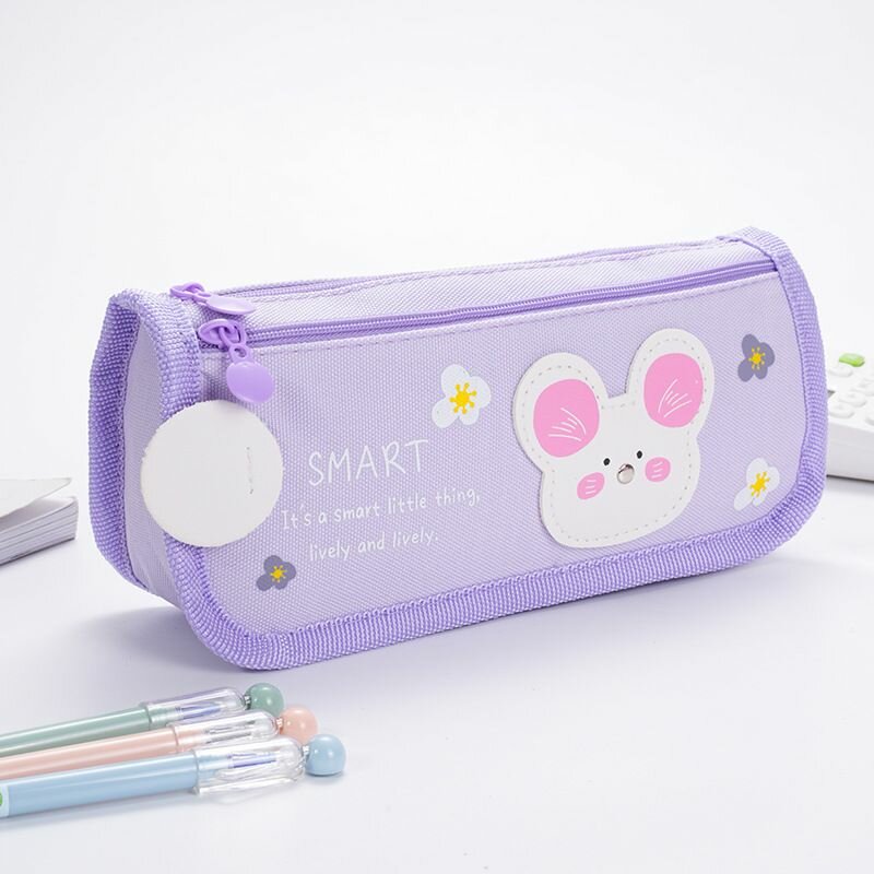 Пенал школьный с принтом мышки /В школу для девочки / Для мальчика