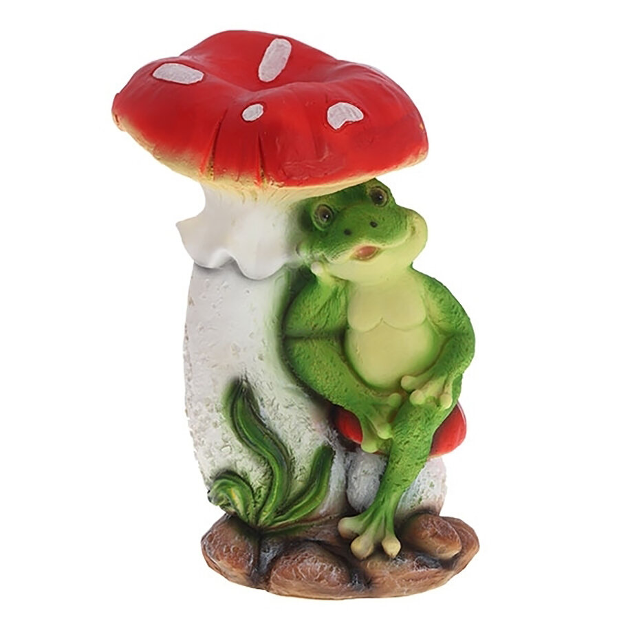 Фигура садовая Мухомор с лягушонком, 25.5*19*36 см KSMR-123487/F374