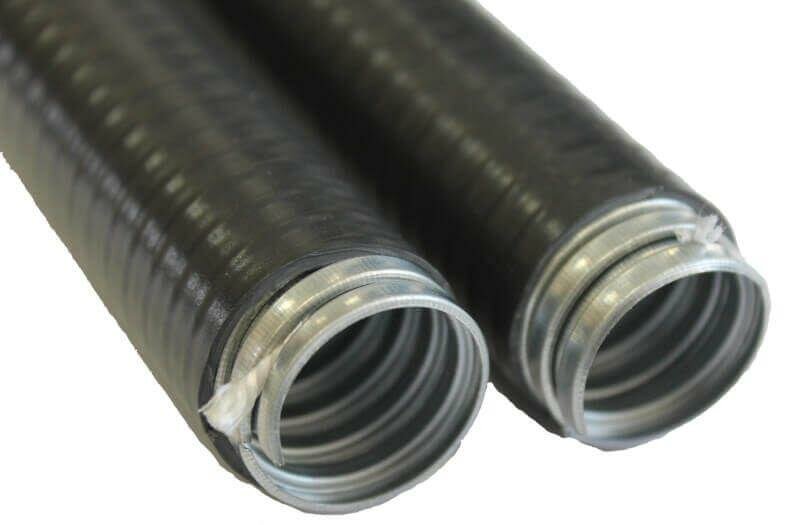 Металлорукав гофроматик в ПВХ изоляции МПГ НГ 20 черный {zeta42812} (упак 50 м)